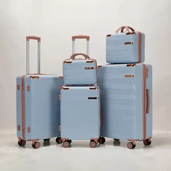 Set Valixhe, Plastikë, e Kaltër, 5 Copë